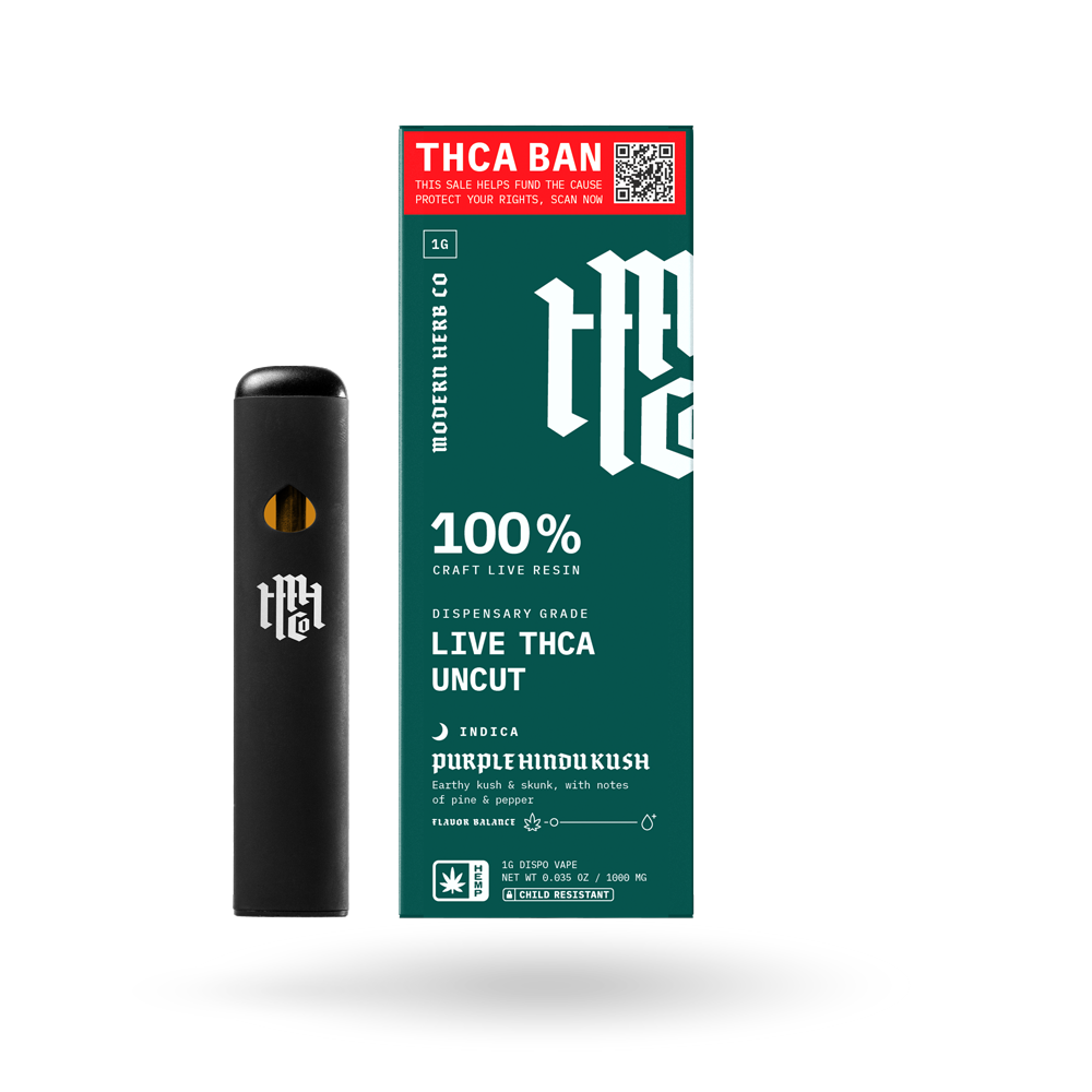 THCa Live Resin Disposable Uncut: Purple Hindu Kush (Indica) - 1g ...